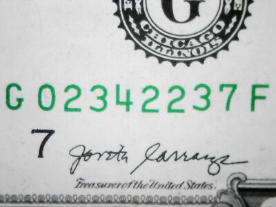 2017 $1 Federal Reserve Note - Ladder Serial Number | eBay