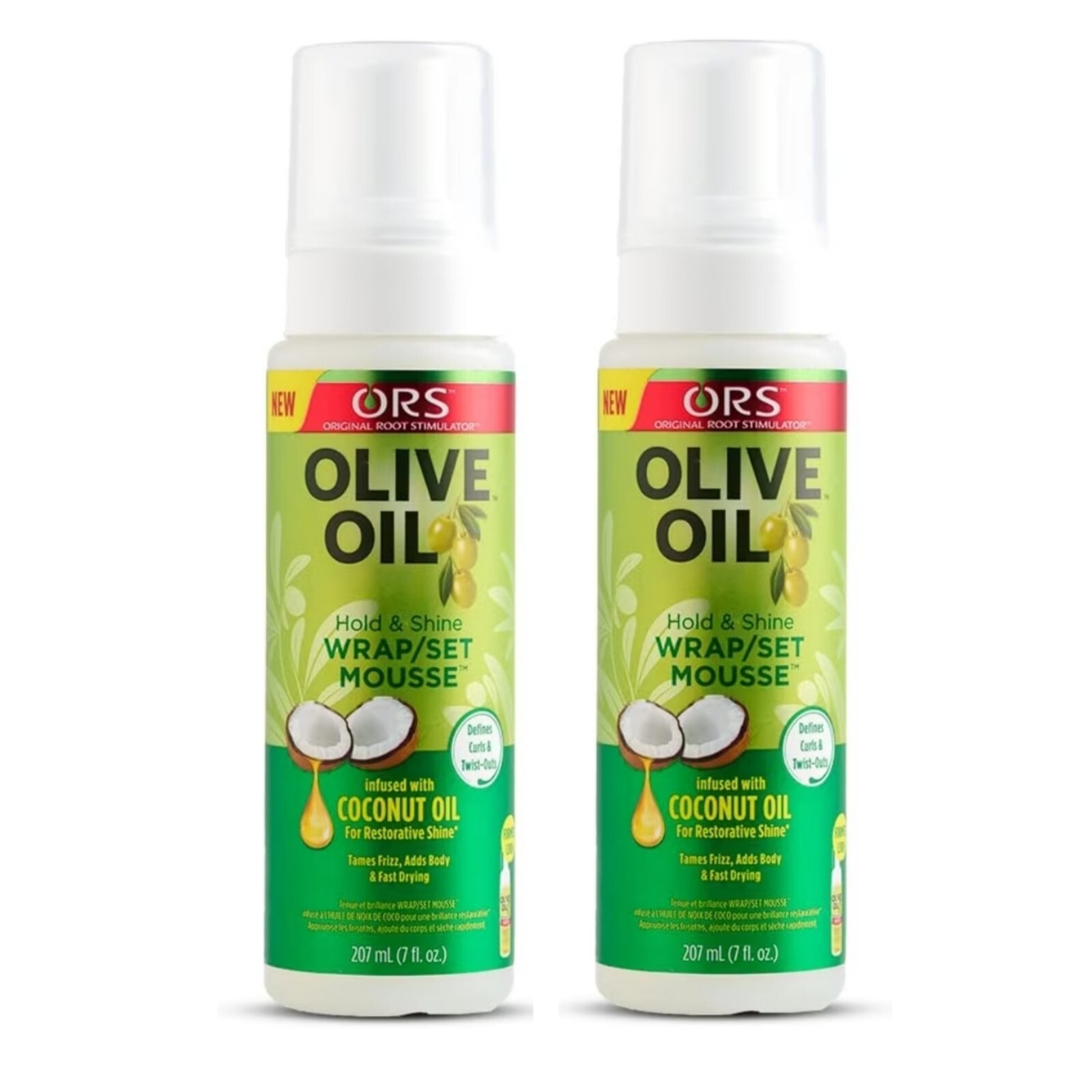 2x ORS Olive Oil Wrap Set Mousse Moisturize, Hold and add volume 7 oz ...