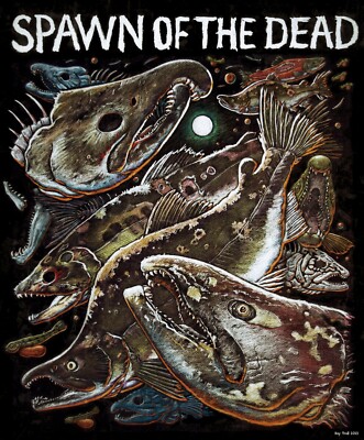 Ray Troll Spawn of the Dead fish pun NEW adult t-shirt 3XL XL, L, M ...