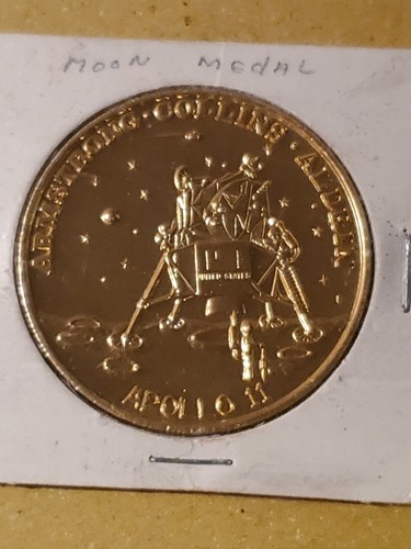 Apollo 11 Mission July 20, 1969 Commemorative Bronze Color Coin Medal ...