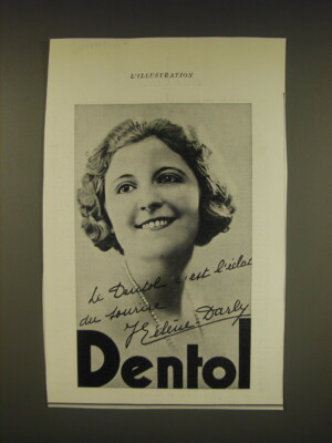 1936 Dentol Toothpaste Ad - in French - featuring Helene Darly | eBay
