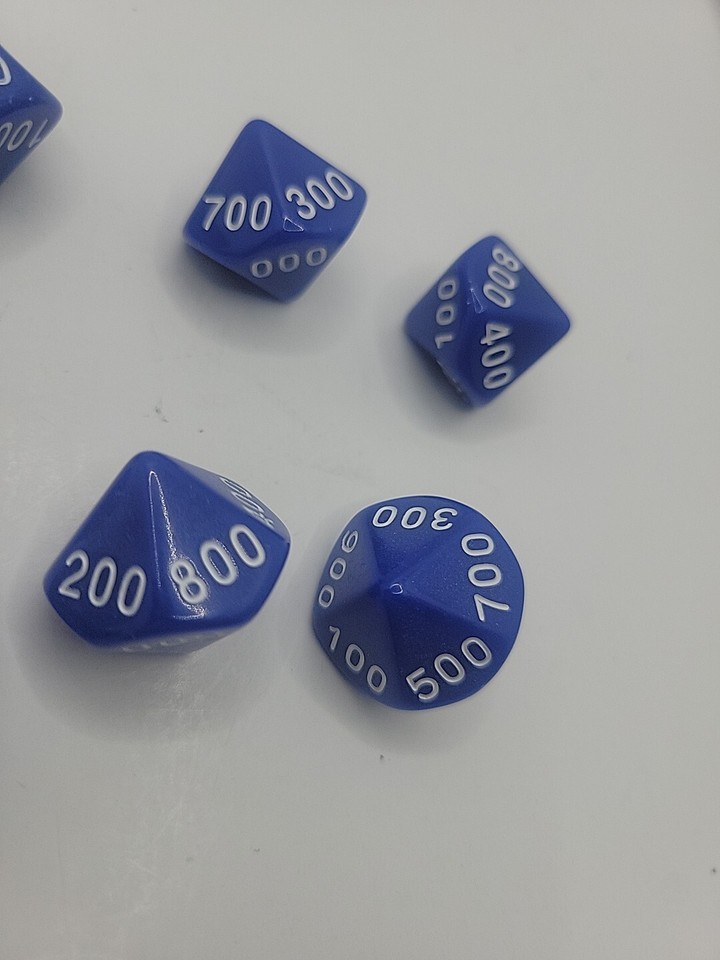10 sided dice With Hundreds On Them Set Of 12 Blue. | eBay