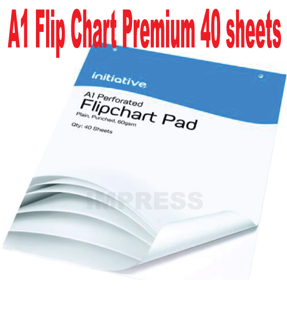 1 x A1 Flipchart Pads Flip Chart Plain Paper Pad Easel 40 Sheets ...