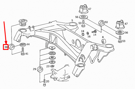 MB E W124 REAR SUBFRAME TO FRAME FLOOR FRONT REPAIR KIT A1243500441 | eBay