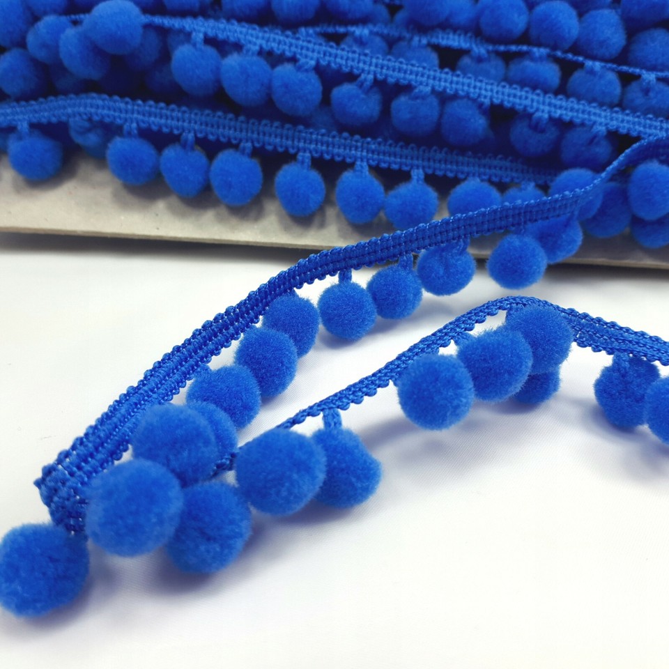 POM POM Trim Quality Pompoms 10mm Bobbles 18mm Total Width Tape Various ...