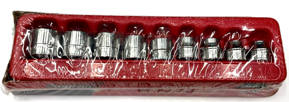 SNAP ON USA 9pc 3/8 Drive SAE 12 Point Chrome Low Profile Socket Set ...