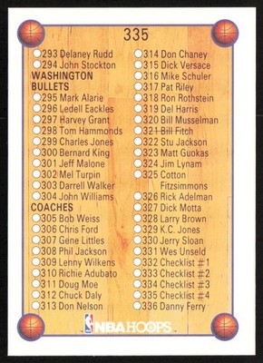 1990-91 NBA Hoops Checklist NBA #335 | eBay