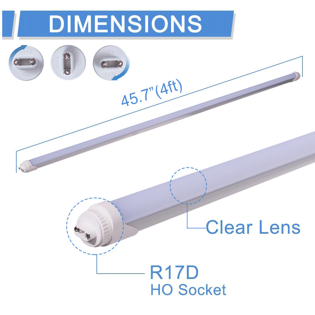 T8 T10 T12 R17D/HO 4Ft 24W LED Bulb Daylight Equivalent F48T12/CW/HO ...