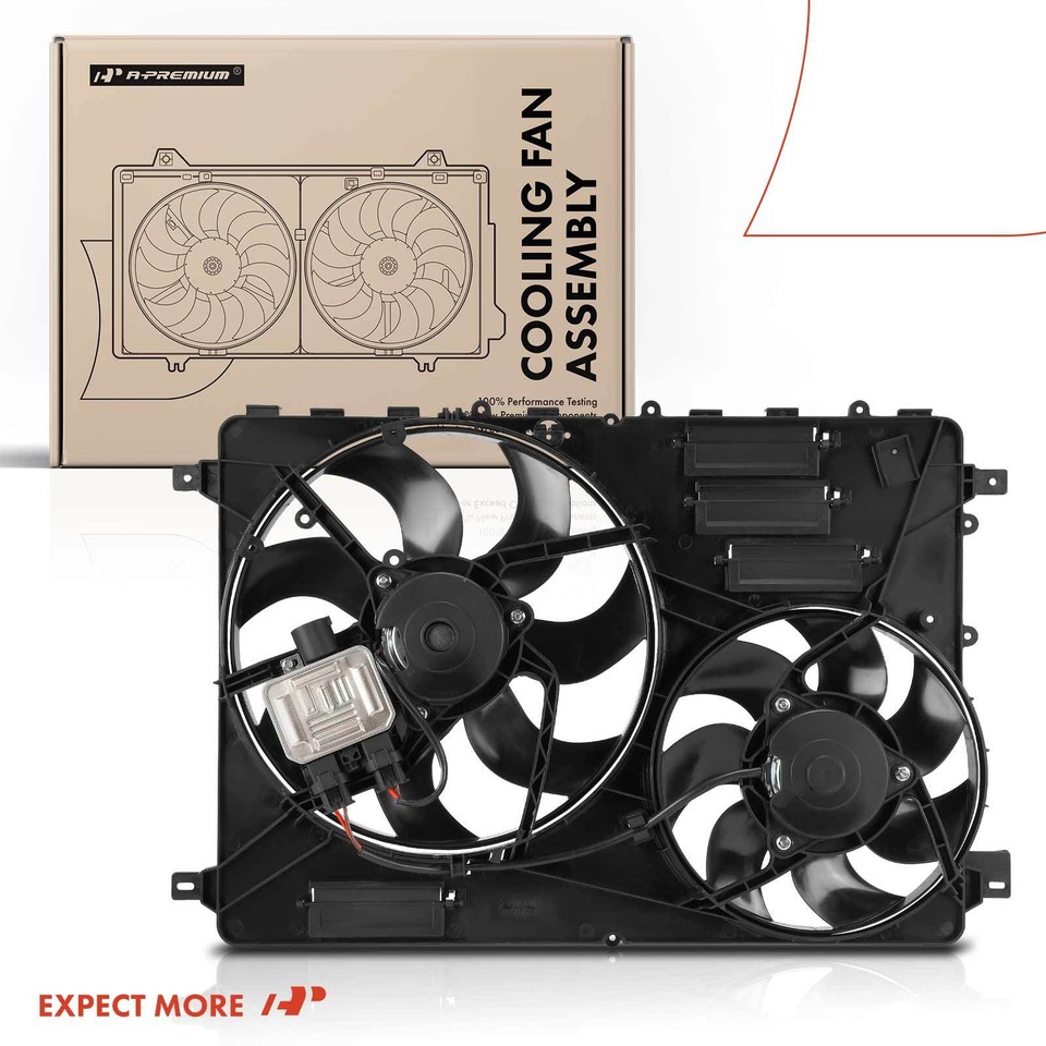 A-Premium Dual Cooling Fan Assembly with Shroud for Volvo V60 V70 XC60 ...