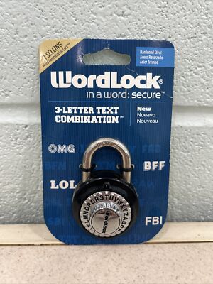 WordLock 3-Letter Text Word Combination Lock Hardened Steel Shim Proof ...