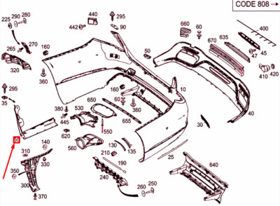 NEW MERCEDES-BENZ S W222 REAR BUMPER RIGHT COVER A2228859001 OEM | eBay