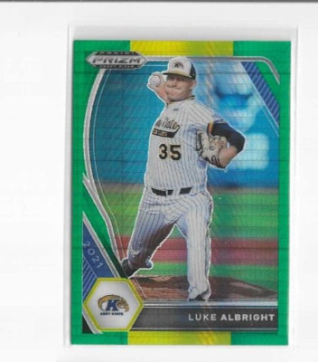 2021 Panini Prizm Draft Picks Hyper Green & Yellow Prizm Luke Albright ...