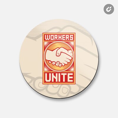 Workers Unite Handshake USSR Soviet Union | 4'' X 4'' Round Decorative ...
