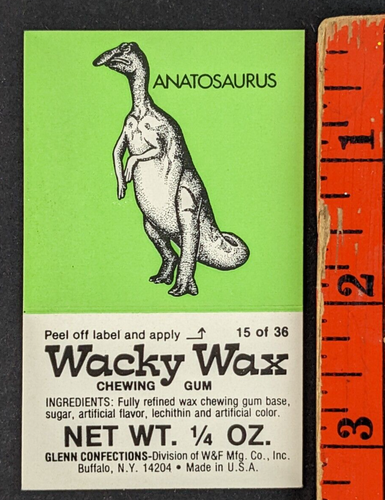 Vintage 1970's Anatosaurus Dinosaur Glenn Confections Wacky Wax Gum ...