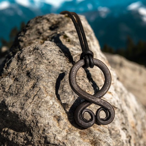Viking Troll Cross Pendant Hand-forged Iron metal Norse/Medieval ...