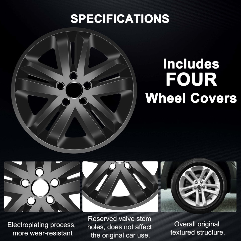 Glossy Black Wheel Skins for 2011-2019 FORD EXPLORER Wheel covers; 18 ...