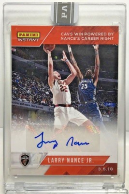 Larry Nance Jr. 2017-18 Panini Instant #106 ORANGE Parallel Autograph ...