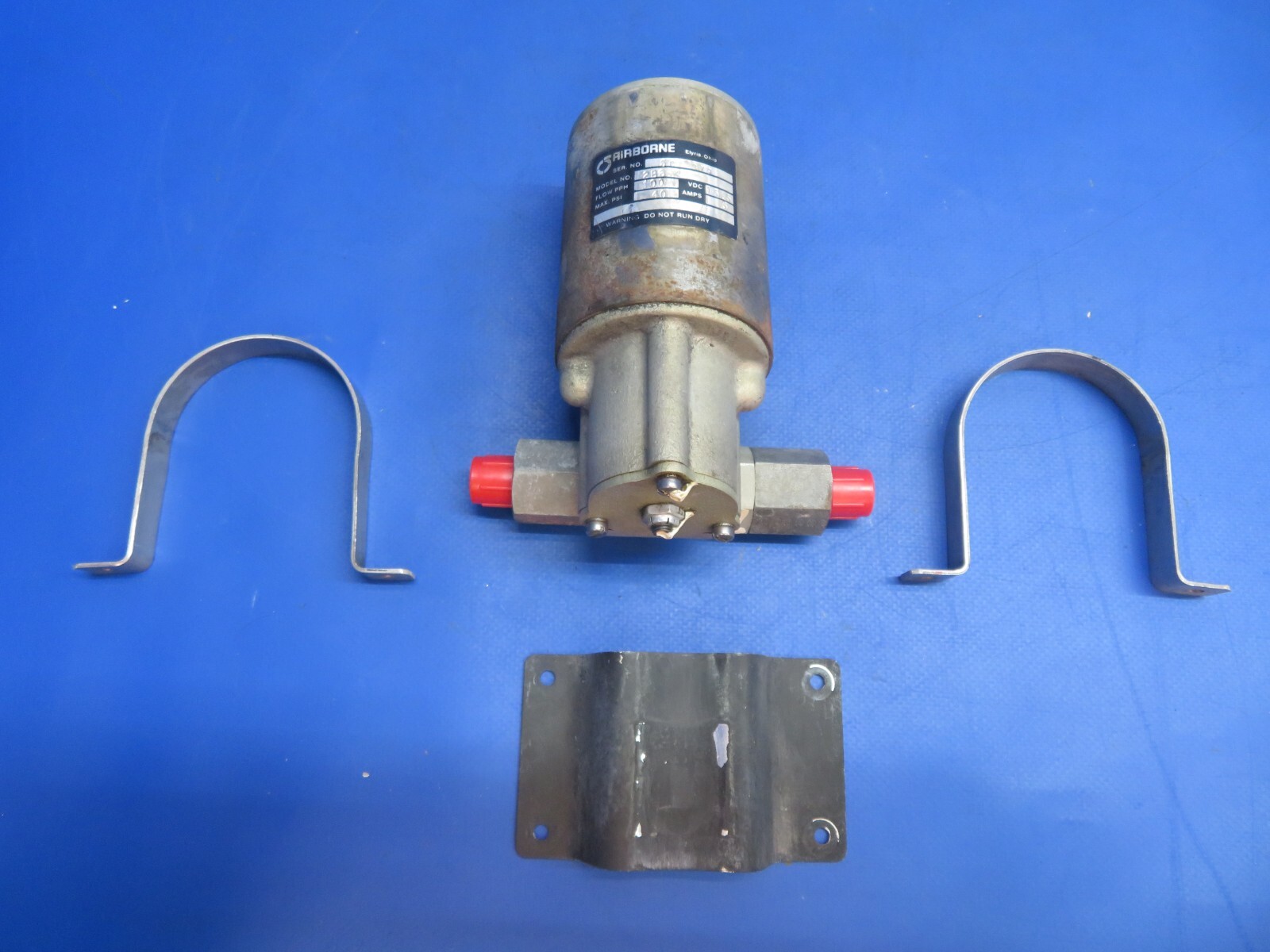 Piper PA-28R-201T Arrow Airborne Fuel Pump w/ Brackets 14V P/N 2B6-44 ...