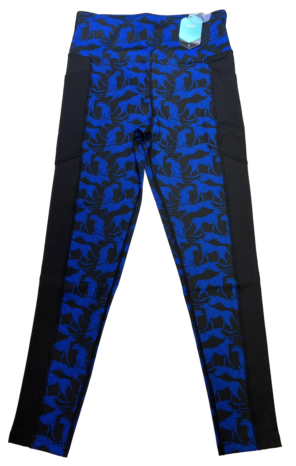 LuLaRoe Rise Brave Fitness Leggings #5013 - Blue Cheetah with Black ...