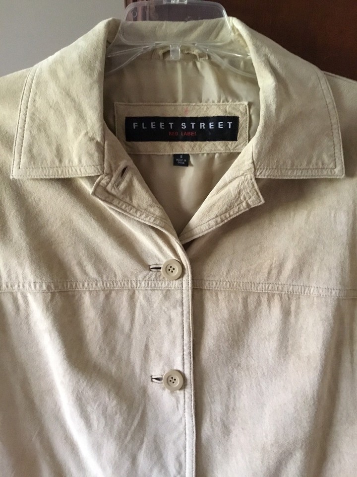 Women’s Suede Leather Coat. Sz S. Light Tan. Button Front. Nice!! | eBay