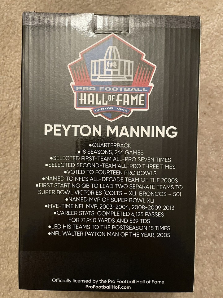 Peyton Manning Gold Jacket HOF Bobblehead | eBay