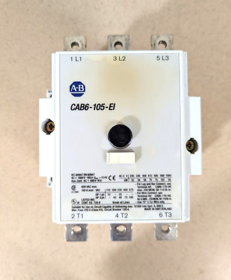 AB Allen-Bradley CAB6-105-EI Contactor 120V Coil + CAB6-P Auxiliary ...