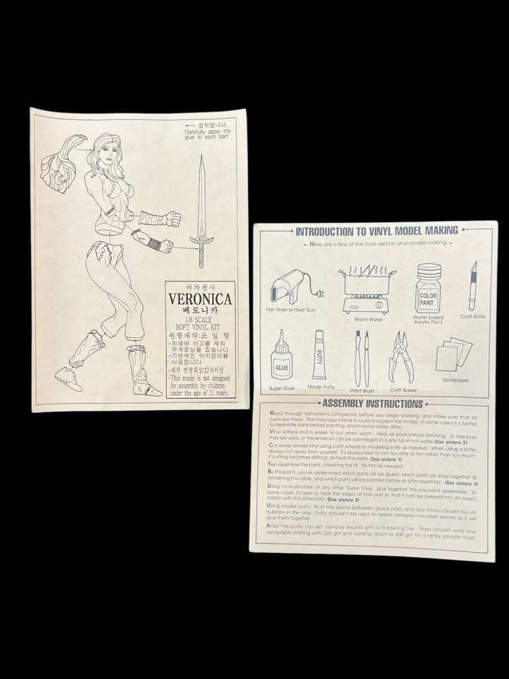 VTG ELFIN 1/8 Scale Veronica Warrior Series Plastic Model Kit Soft ...