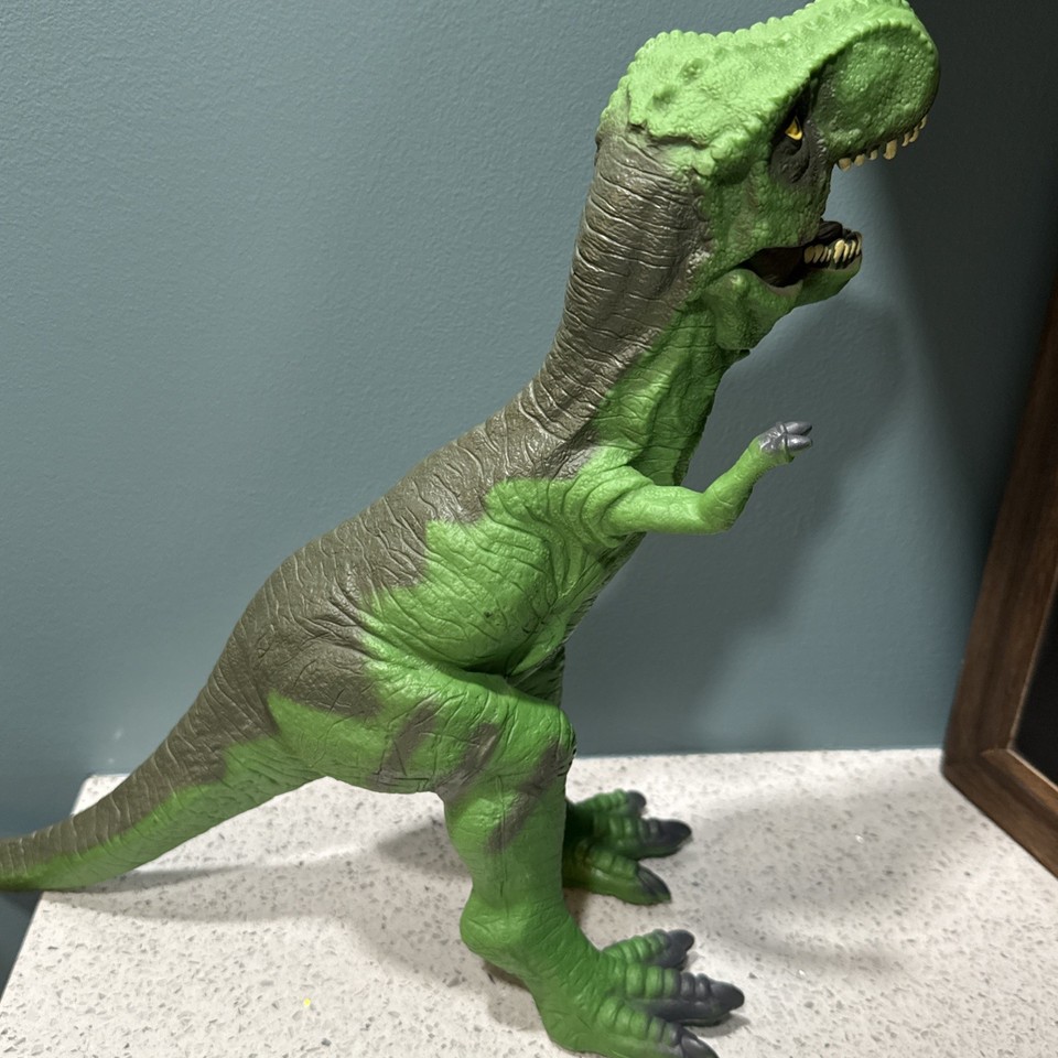 Large 2011 Toys R Us Tyrannosaurus Rex T-Rex Green Dinosaur Rubber Toy ...