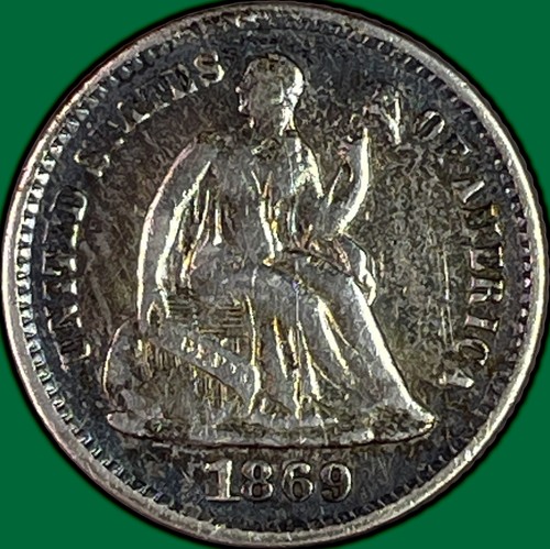 1869 Seated Liberty Half Dime Very Fine VF Coin, Cleaning #33901 | eBay