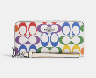 Coach Pride Continental Long Zip Around Wallet In Rainbow Signature ...