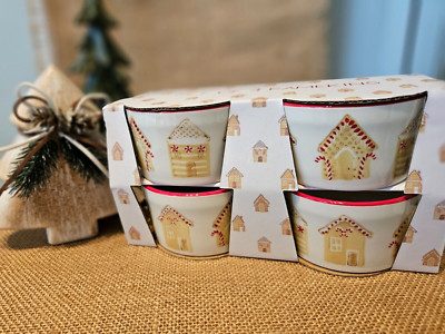New Prima Design Christmas Gingerbread House Ramekins Bowls Set of 4 | eBay