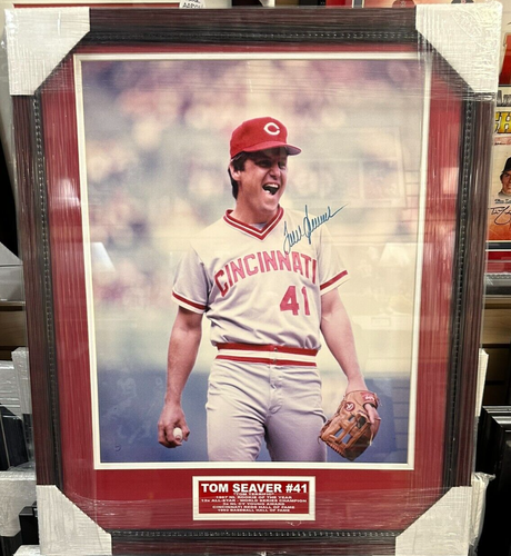 Tom Seaver Autographed 16x20 Photo Cincinnati Reds Framed HOF | eBay