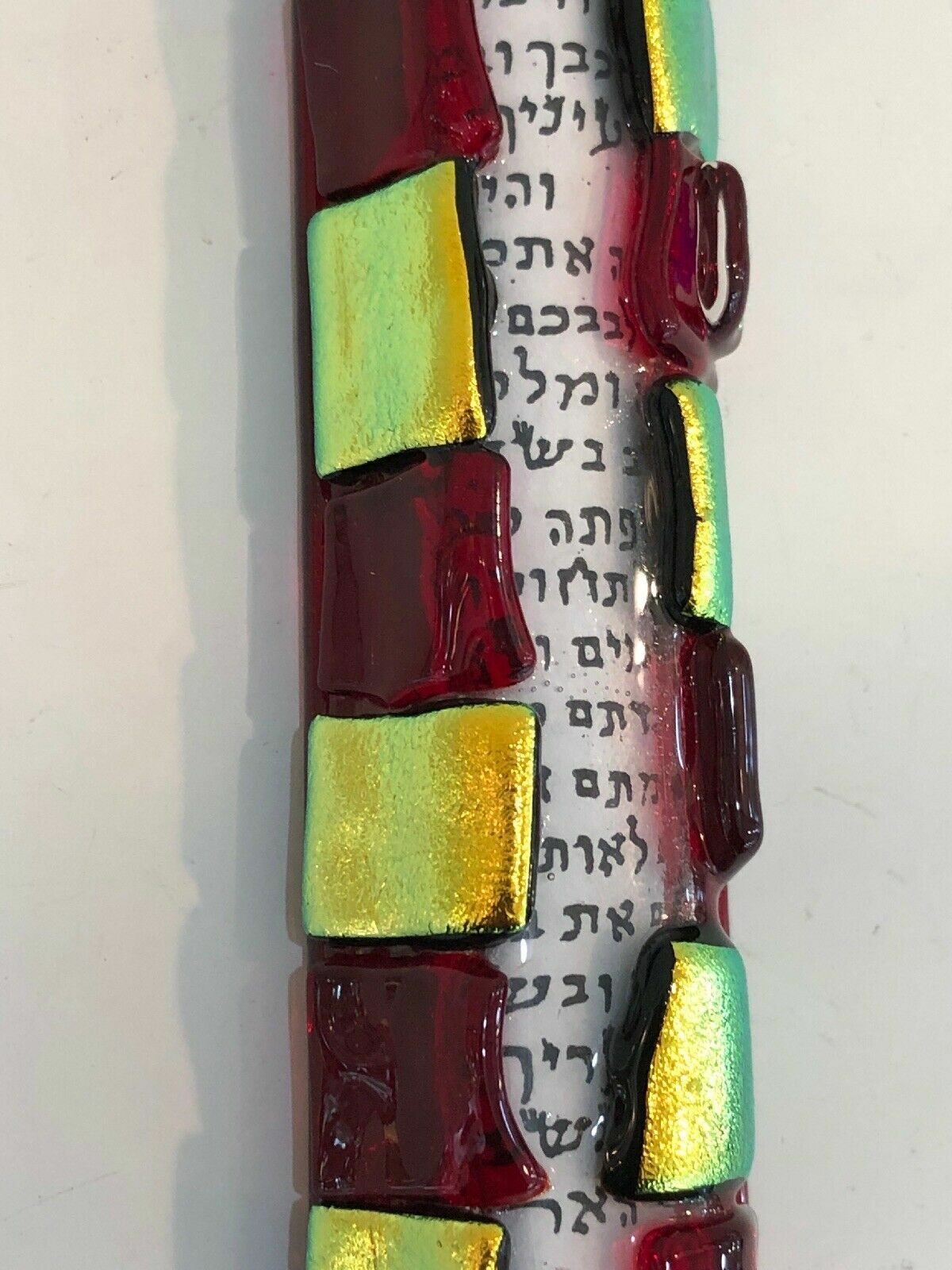 Art Glass Mezuzah Unique Door Jewish Hang Symbol | eBay