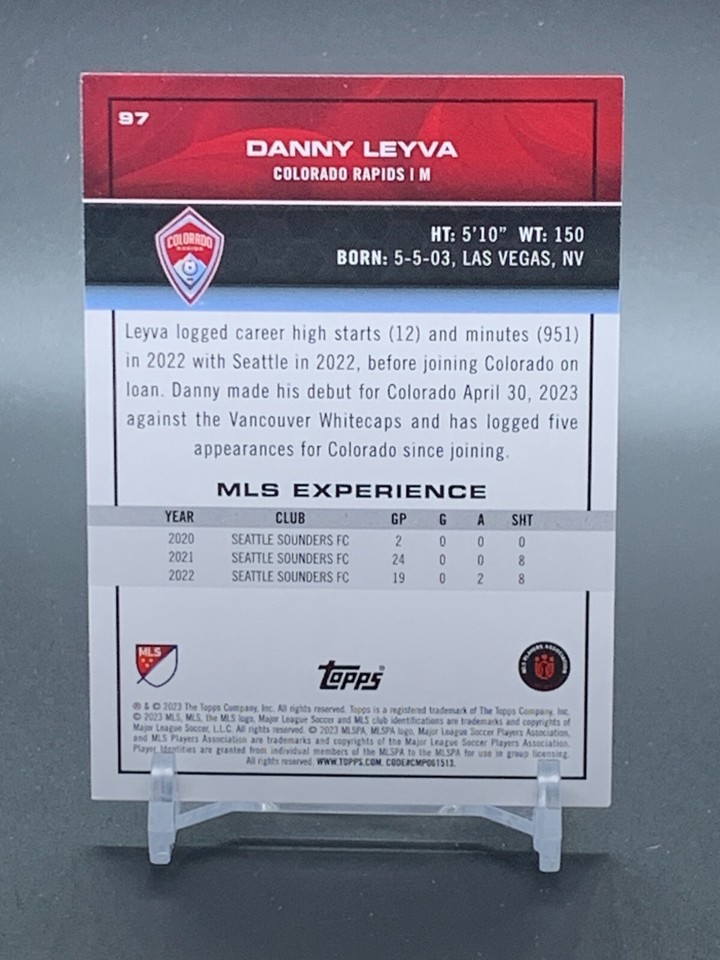 2023 Topps MLS Soccer Tile #97 DANNY LEYVA Colorado Rapids | eBay