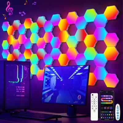 20/12/8/3 Pack Hexagon Lights Wall RGB Panel Smart APP Hexagonal ...
