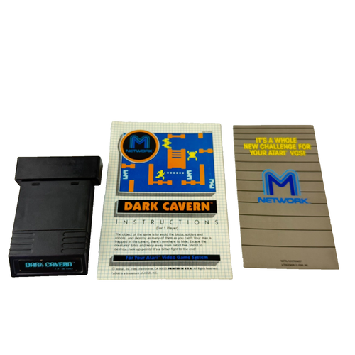 Atari 2600 Dark Cavern (M Network) Cartridge & Manual – Classic 1982 ...