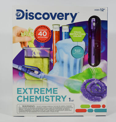 Discovery Extreme Chemistry Kit - Conduct 40 Activities - Black Light ...