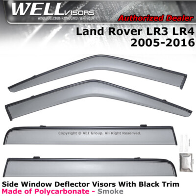 WELLvisors Window Visors for Land Rover LR3 LR4 05-16 Rain Guards ...