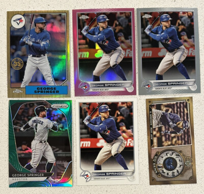 Topps Lot (7) George Springer Pink Refractor, Panini Green Parallel ...