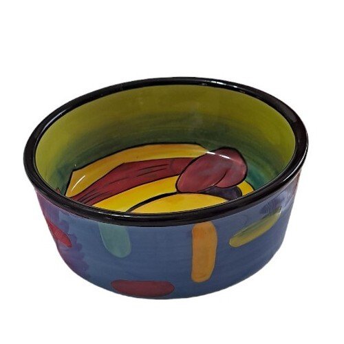 Henriksen Imports Mary Naylor Designs Handpainted Decorative Dog Bowl ...