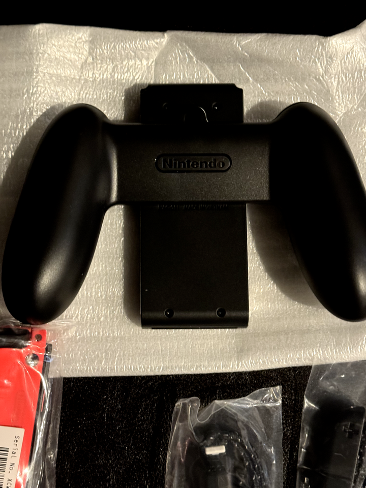 NEW Nintendo Switch Joy-Con Controllers NEON RED/BLUE with Grip and ...