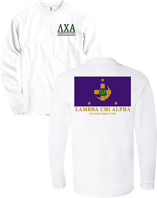 Lambda Chi Alpha Fraternity Flag Bella + Canvas Long Sleeve Shirt NEW ...