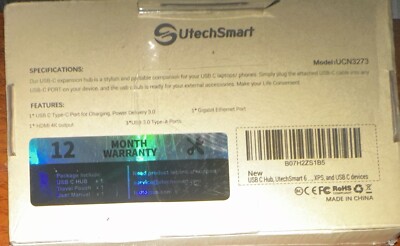 UtechSmart USB-C Hub; 6 in 1 USB C Dock UCN3273 NEW/SEALED | eBay