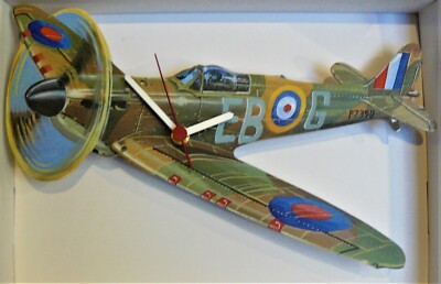 SUPERMARINE SPITFIRE,WALL HANGING CLOCK,WW11 FIGHT,RAF spitfire clock ...