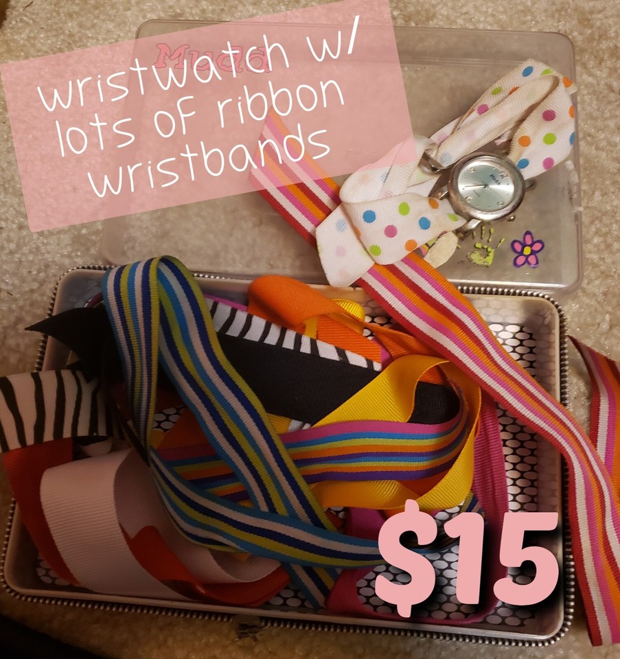 Girls Mudd Interchangeable Ribbon Wrist Watch Set | eBay