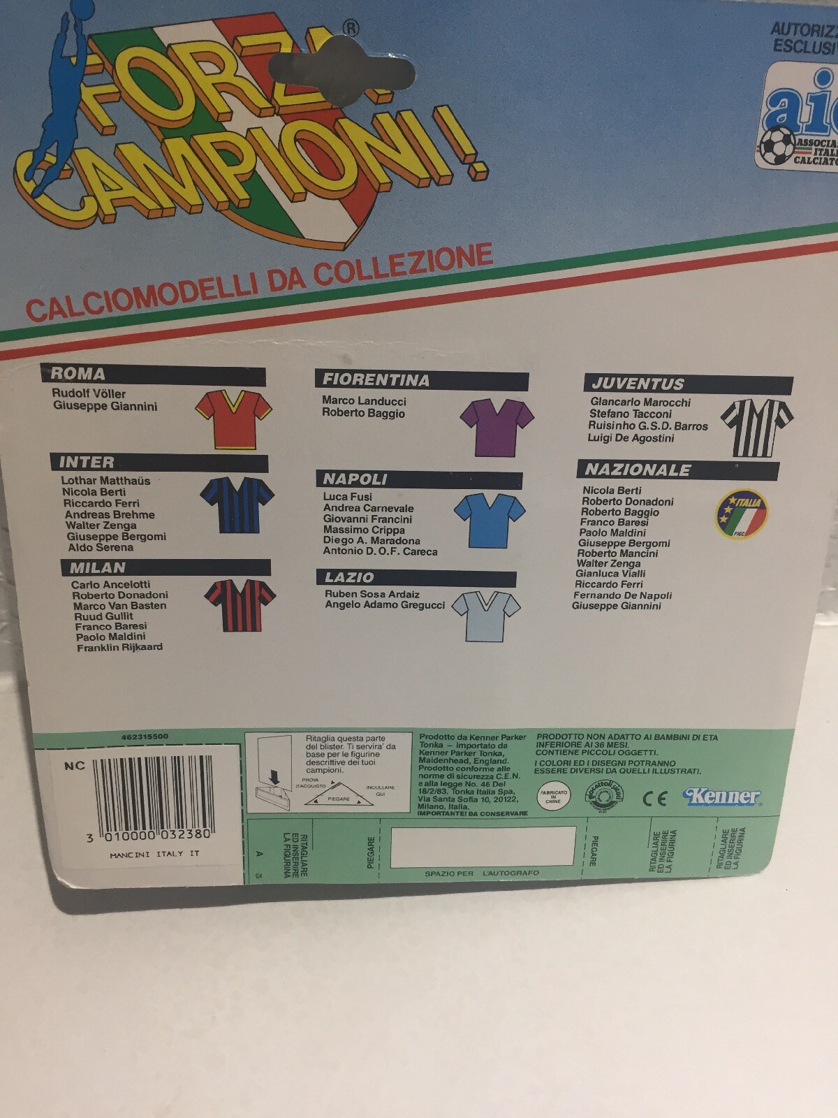 1983 Roberto Mancini Italy National Team Forza Campioni! Action Figure ...