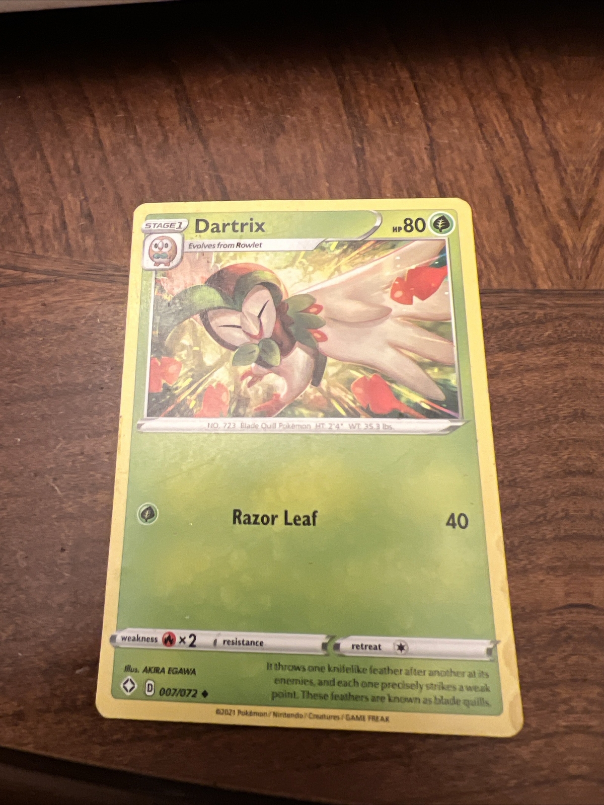 POKEMON Trading Card Stage 1 dartrix HP80 007/072 | eBay