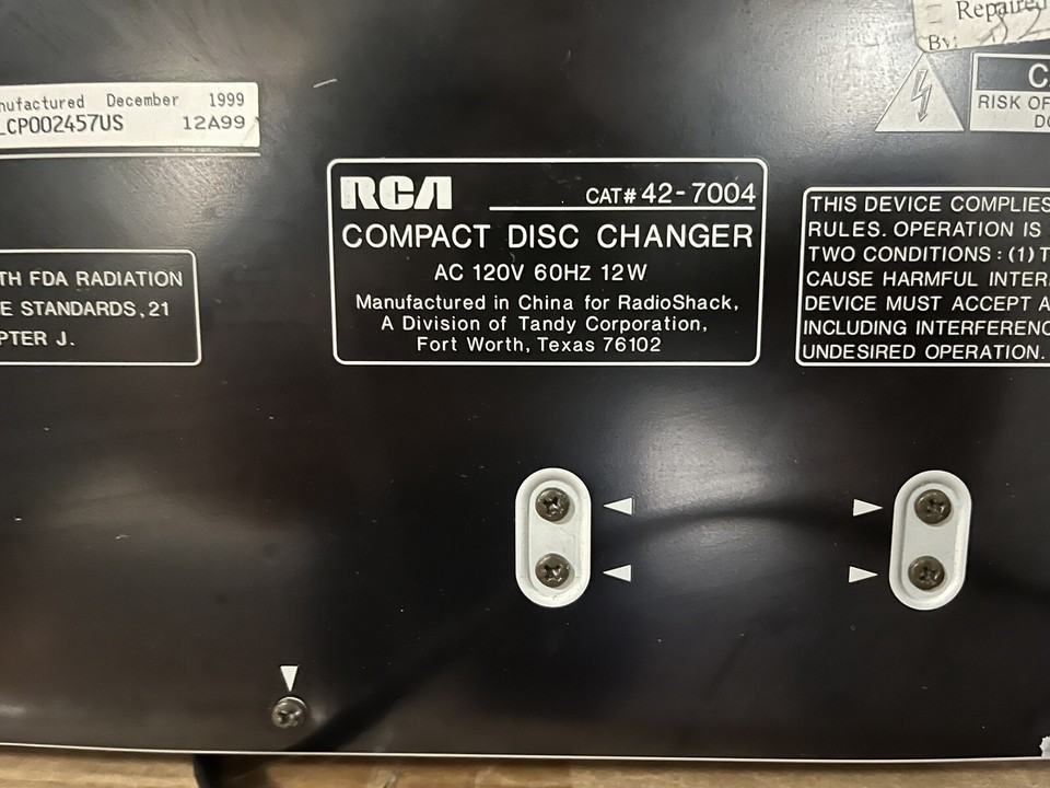 RCA CD-9400 Professional Series CD Player 101 Disc Changer ( No Remote ...
