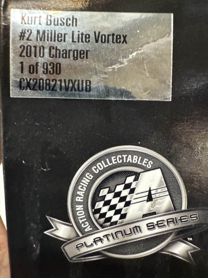 RARE* Autographed Kurt Busch #2 Miller Lite Vortex 2010 1/24 Nascar ...