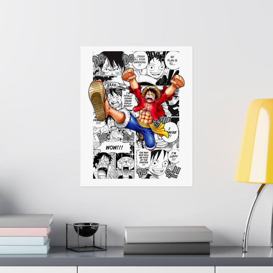 One Piece Luffy Poster | Anime Manga Art Print | Vintage Japanese Wall ...